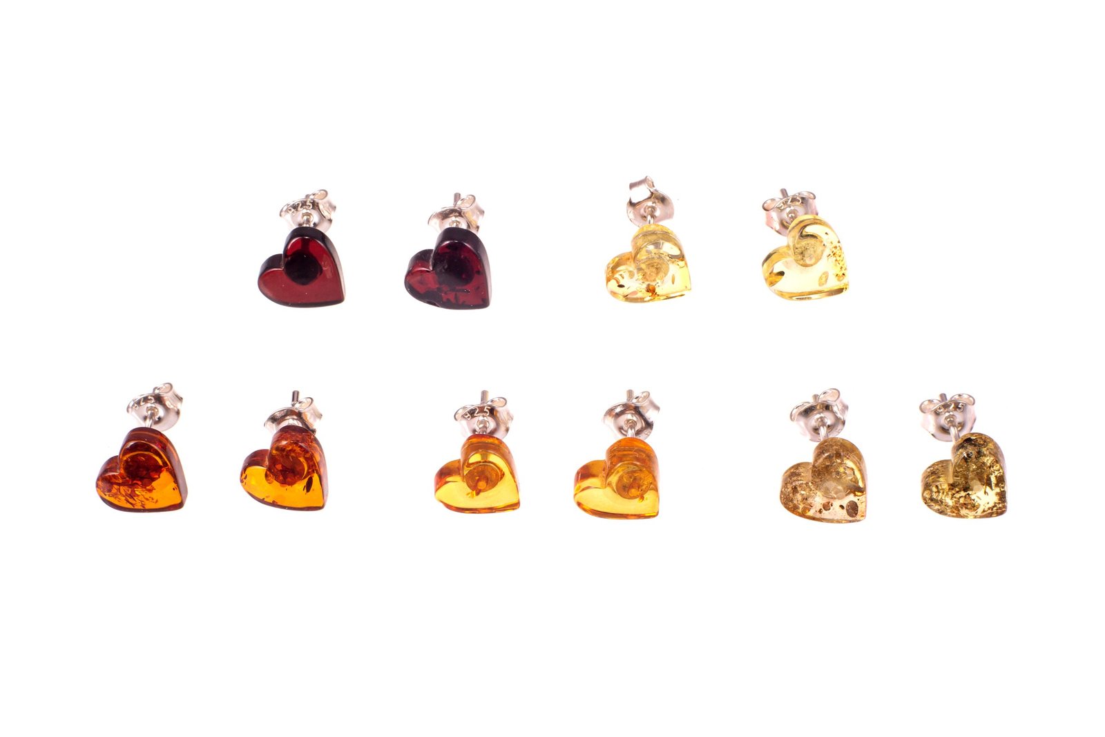 Amber earrings: Baltic amber earrings heart honey | Amber Heart